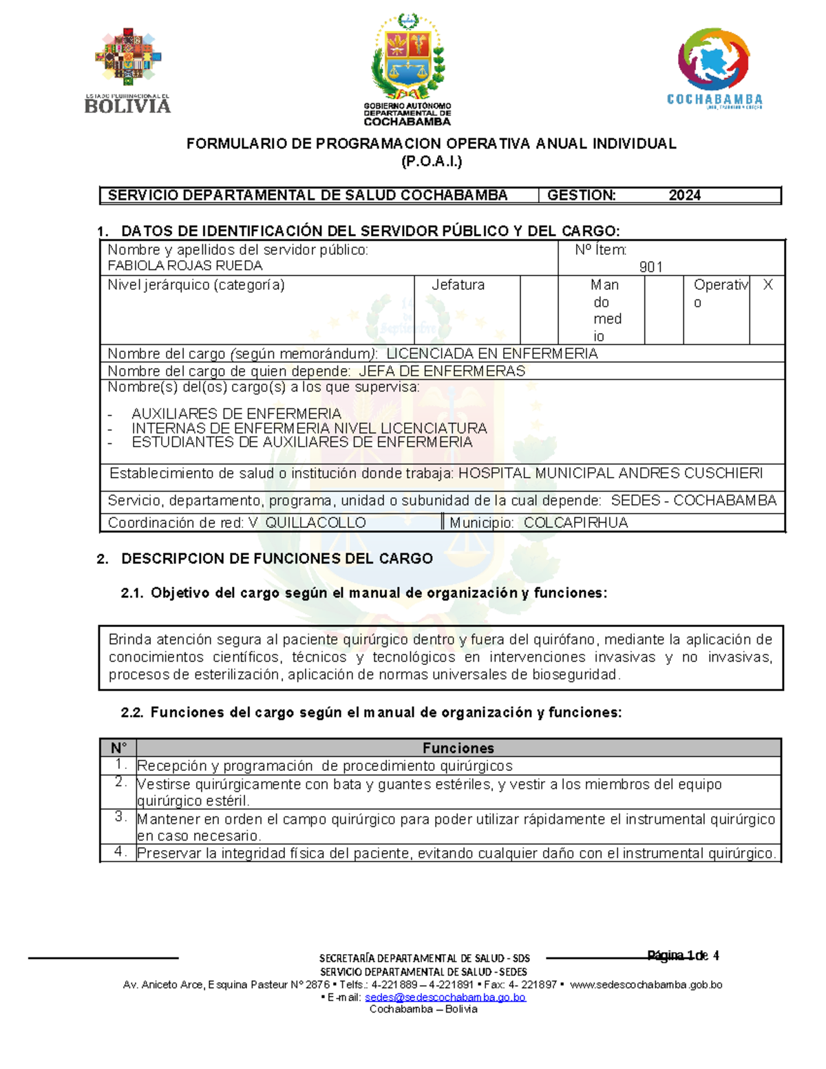 POAI 2024 Formulario Actualizado - Página 1 de 4 FORMULARIO DE ...