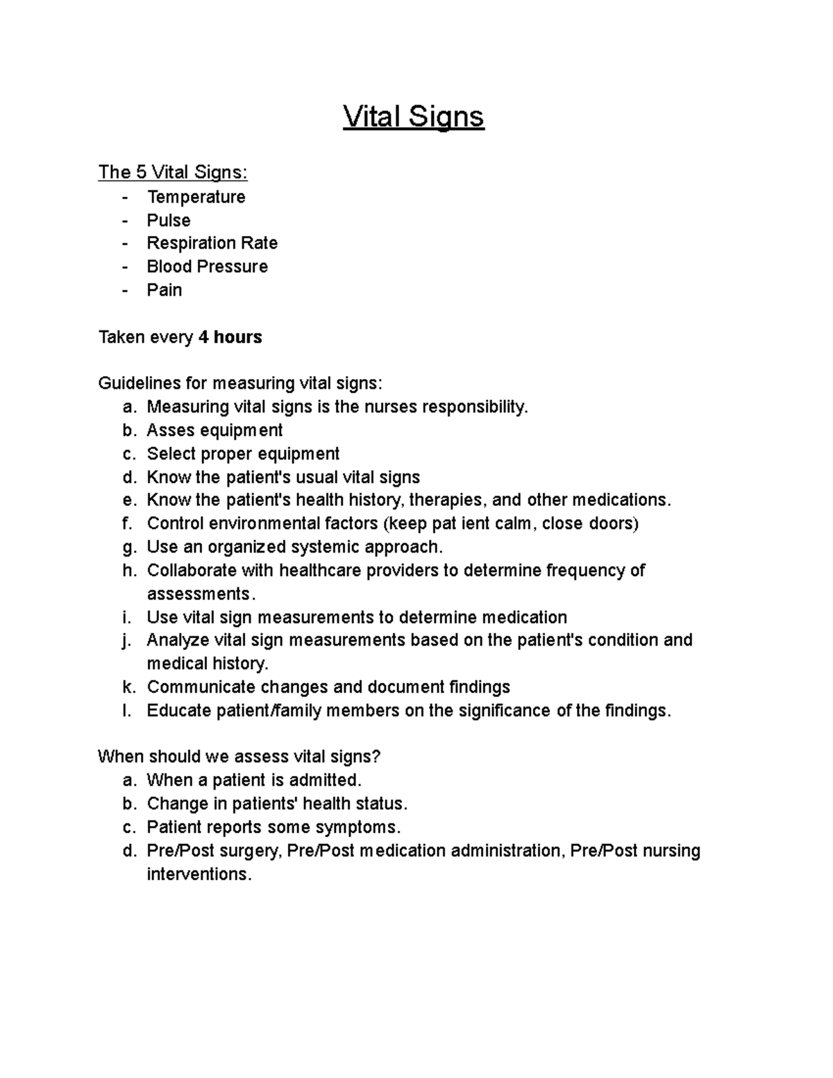 Vital Signs - These are by far one of the most essential set of notes a ...