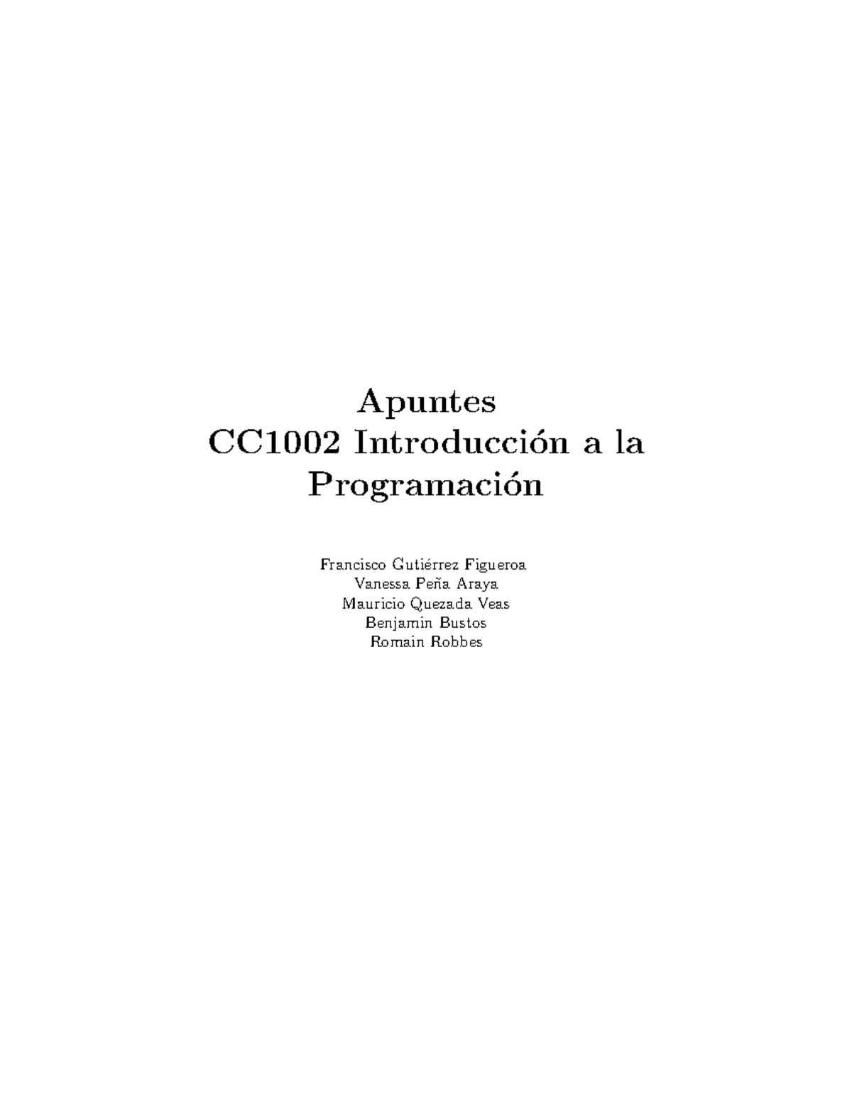 Apunte Oficial CC1002 - Apuntes CC1002 Introducci ́on a la Programaci ...