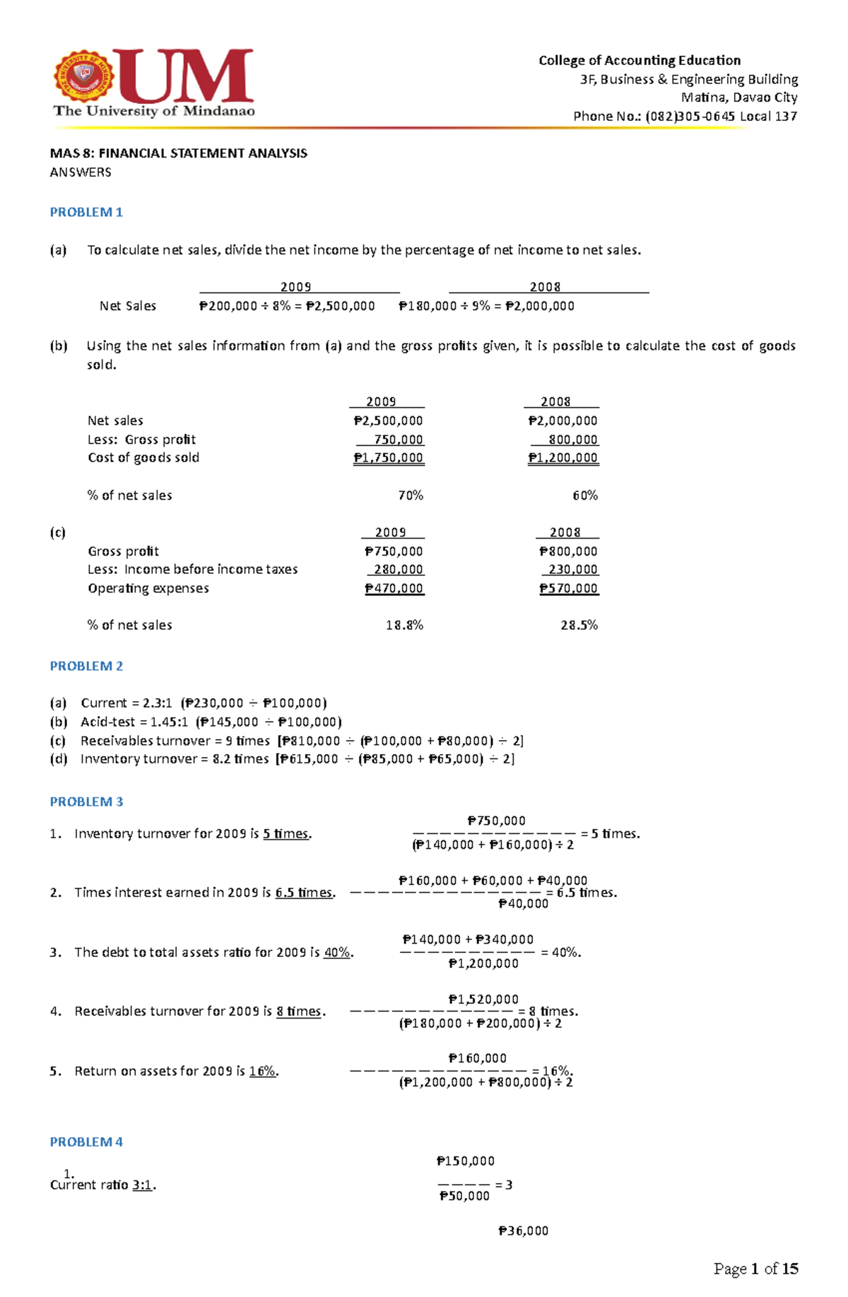 MAS-8-FS-Analysis-Answers - College of Accounting Education 3F ...