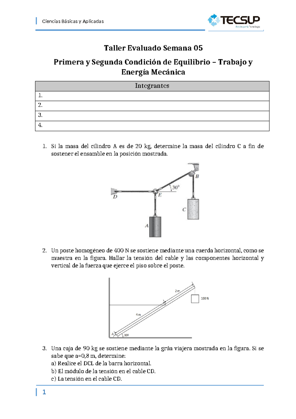 Tall EVA Semana 5 - exacto - Ciencias Básicas y Aplicadas Taller Evaluado Semana 05 Primera y ...
