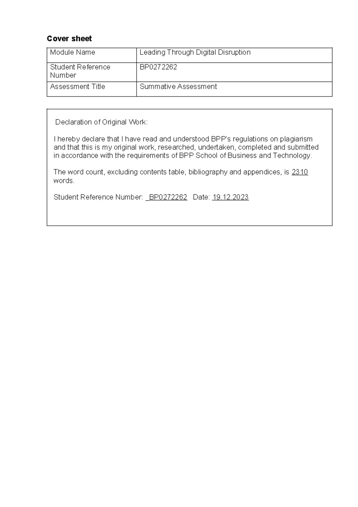 LTDD BPP - Cover sheet Module Name Leading Through Digital Disruption ...