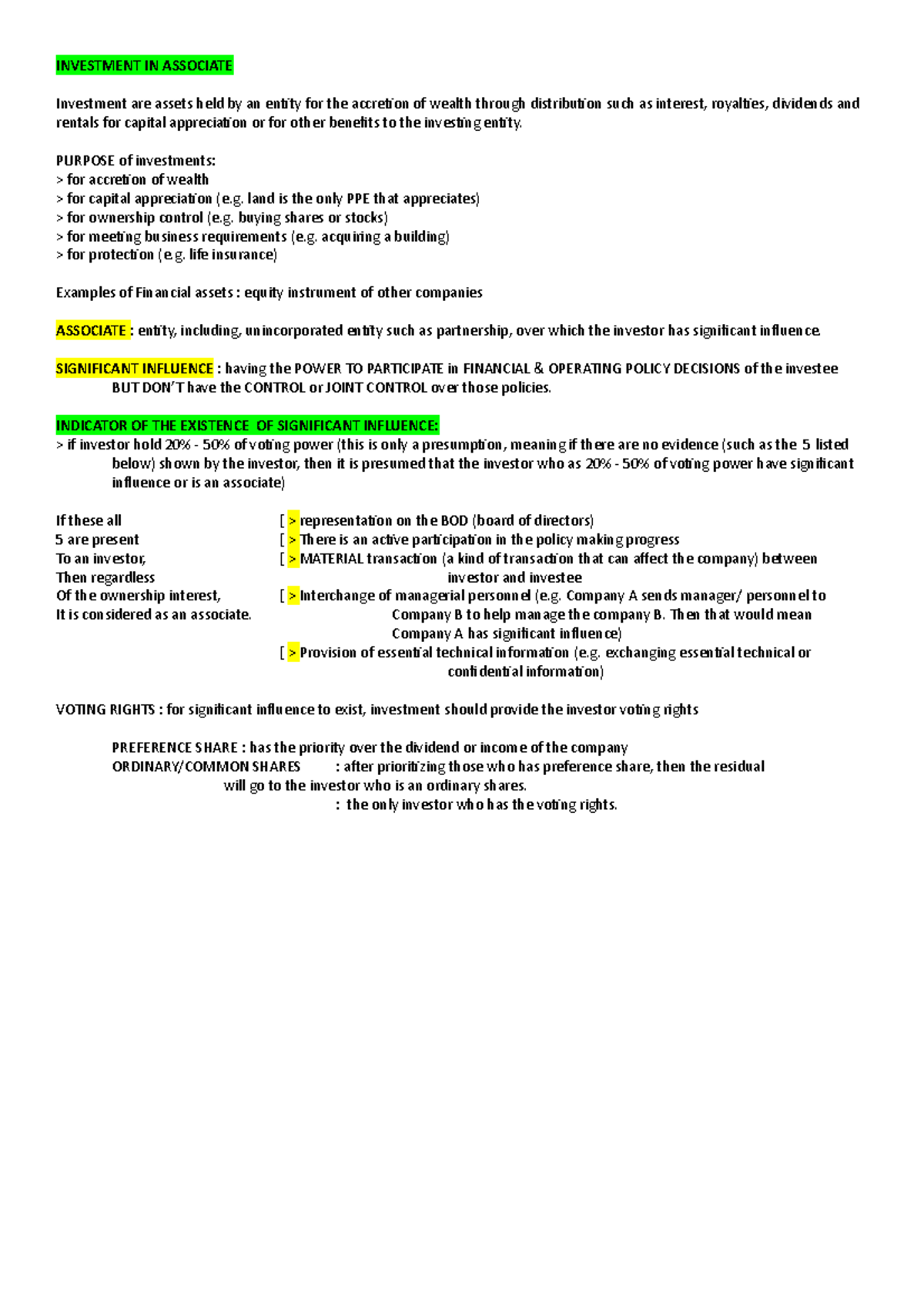 Investment IN Associate (additional notes) - INVESTMENT IN ASSOCIATE ...