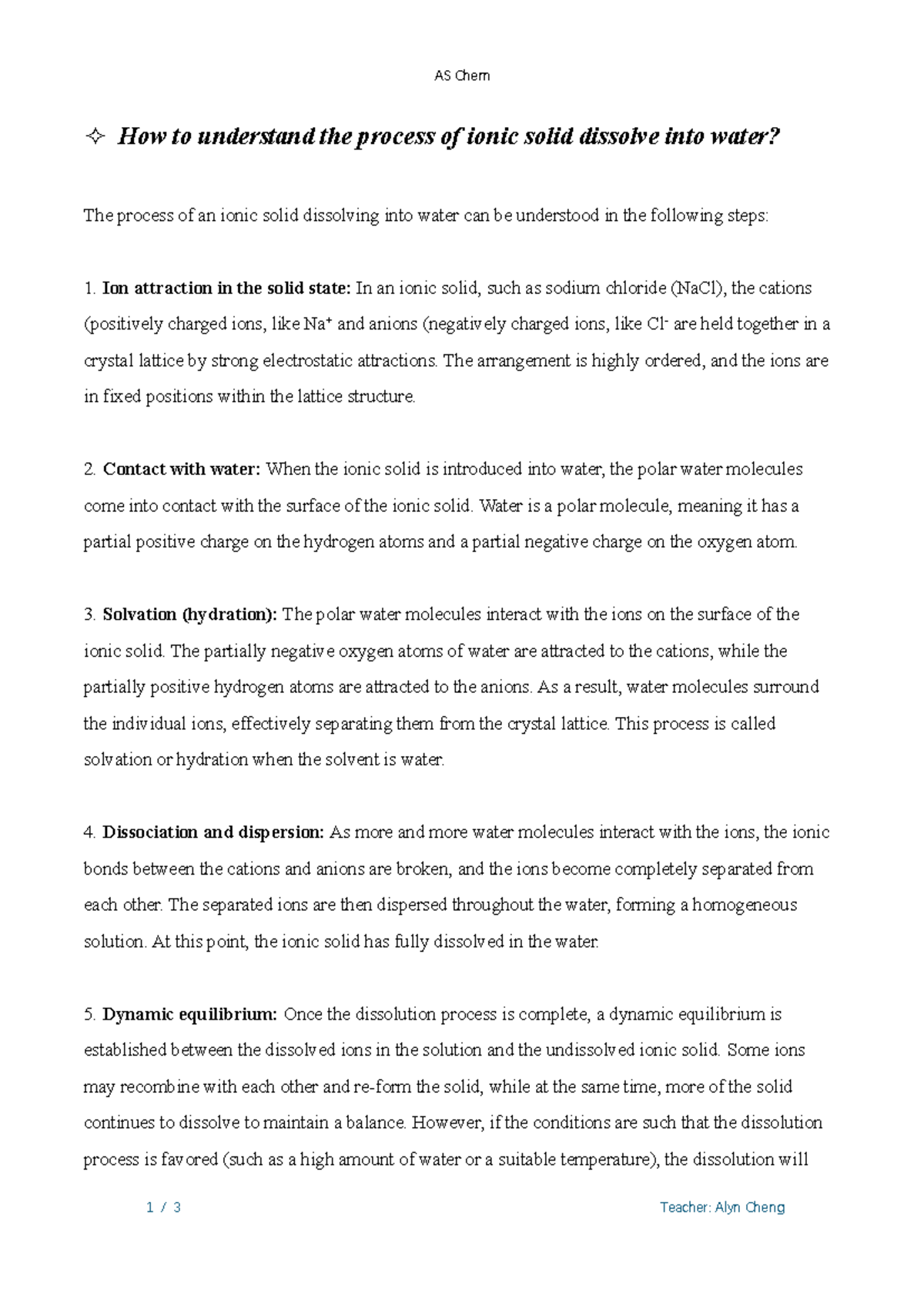 How to understand the process of different solid dissolve into water ...