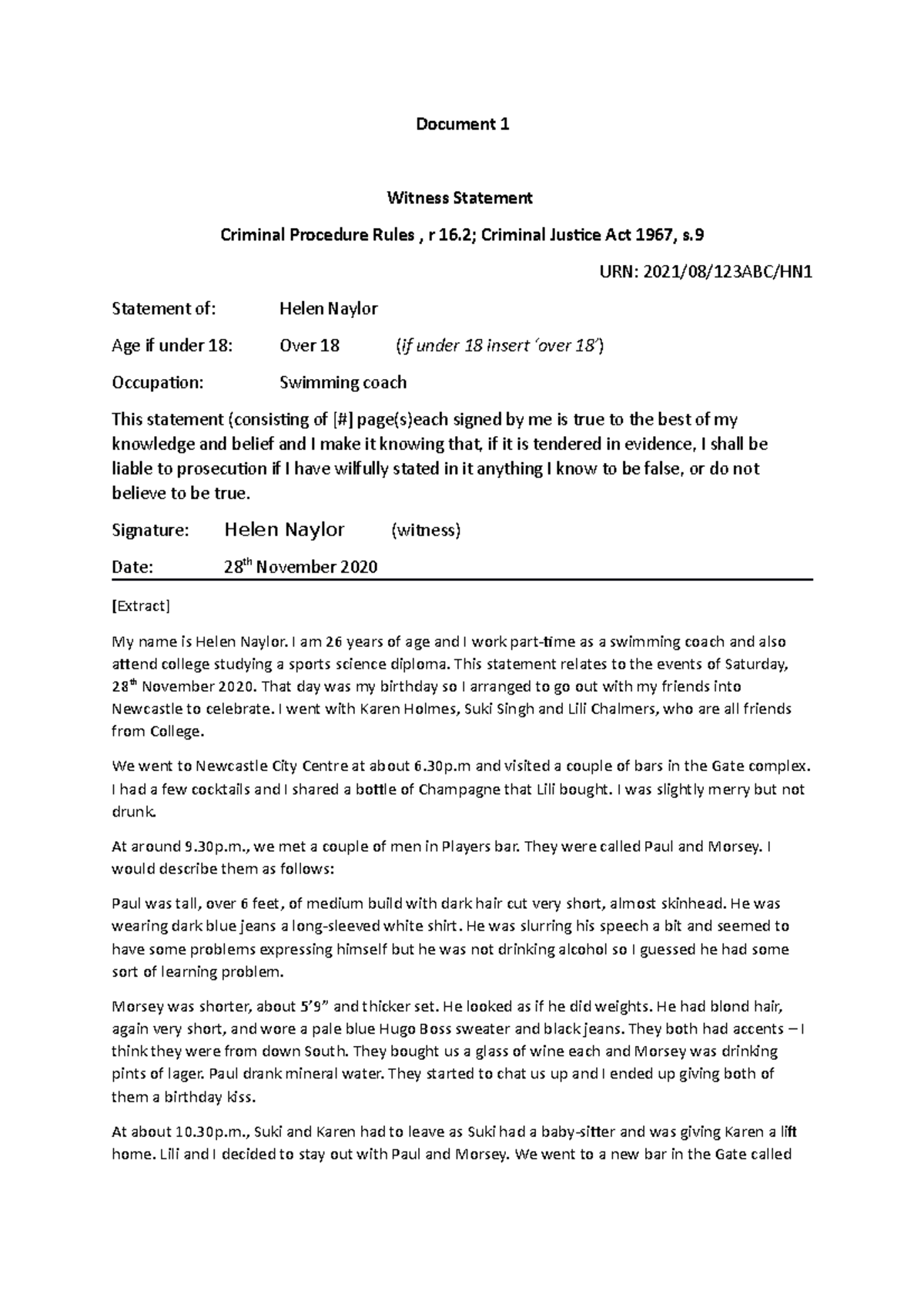 Case Study Materials for Criminal Process Workshop 1 SGS 2 - Document 1 ...