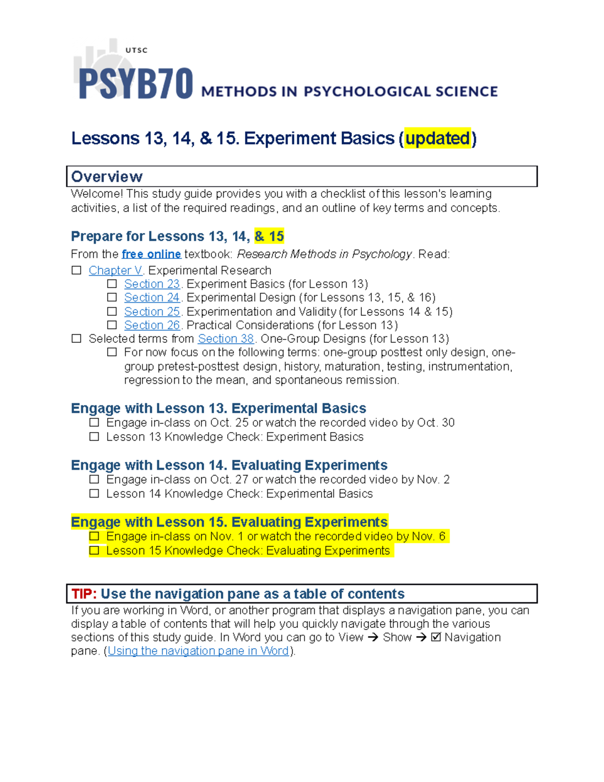 Lesson 13 and 14 Study Guide - Lessons 13, 14, & 15. Experiment Basics ...