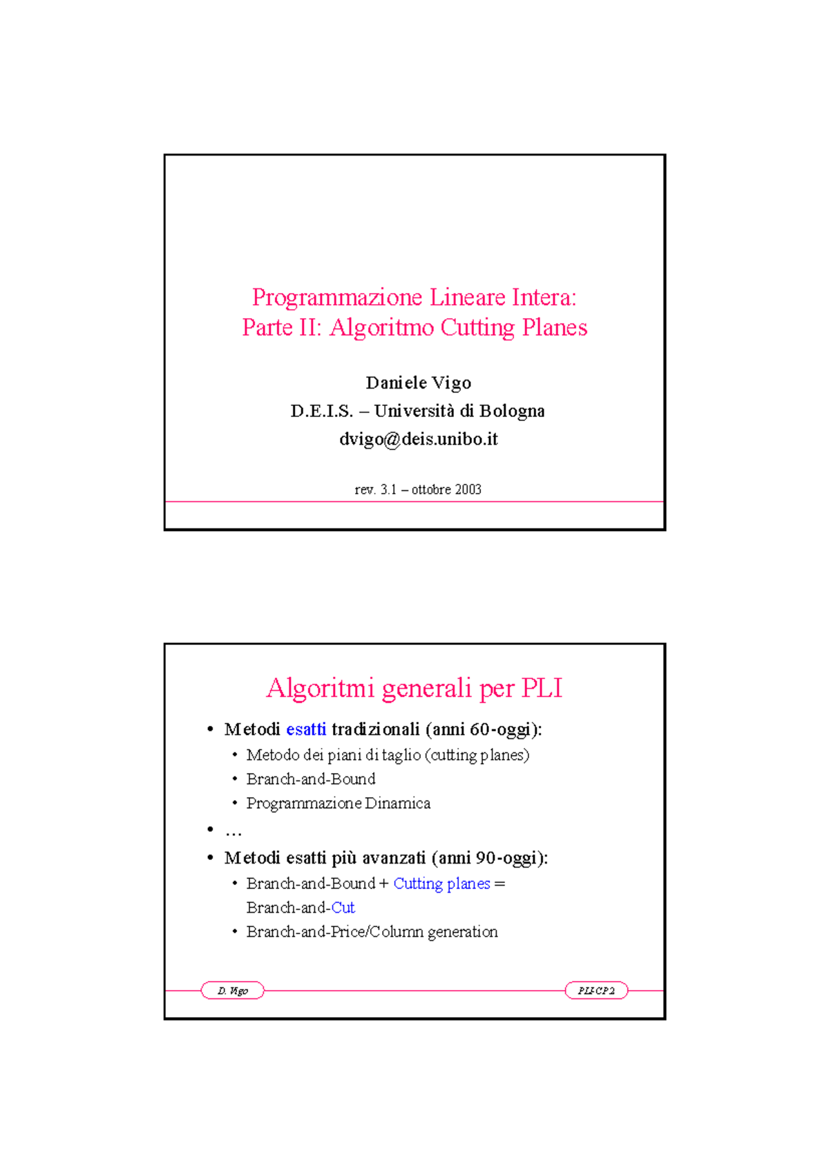 Cutting Plane-Gomory - Programmazione Lineare Intera: Parte II ...