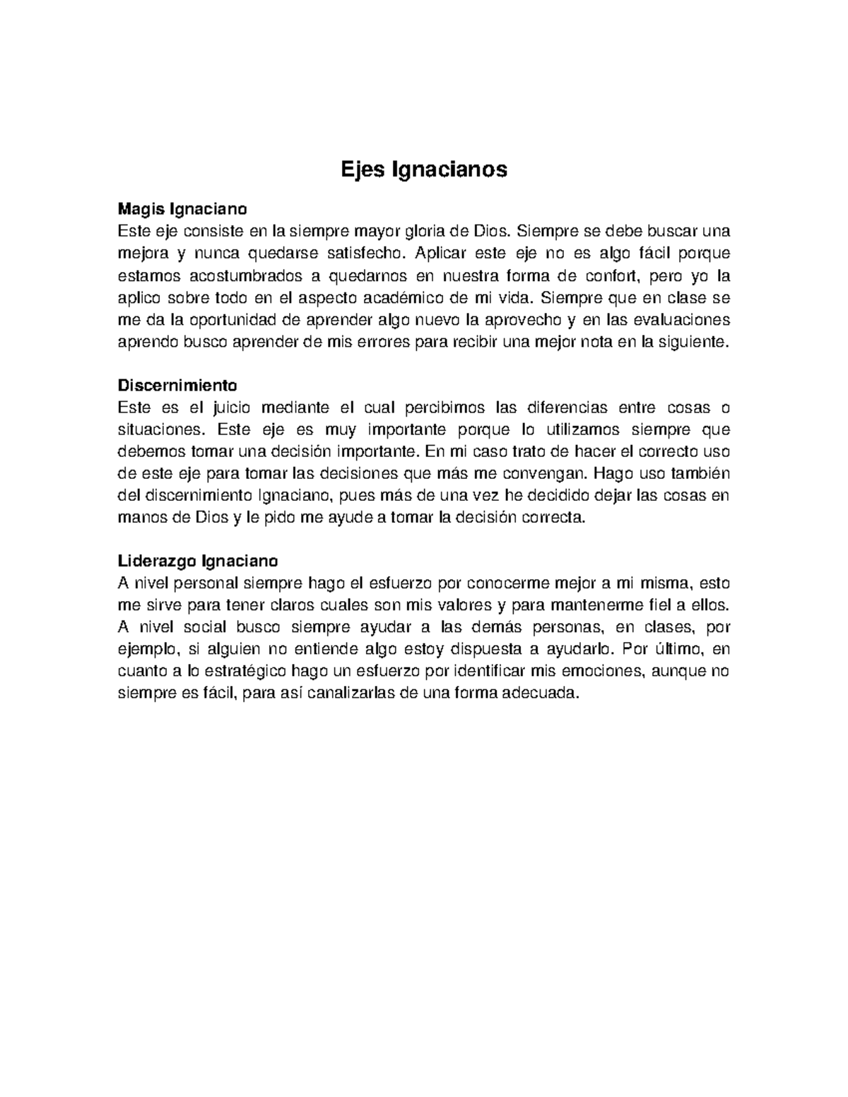 Ejes ignacianos - Indhira Libertad Perez Vaquerano 1199322 Ejes ...