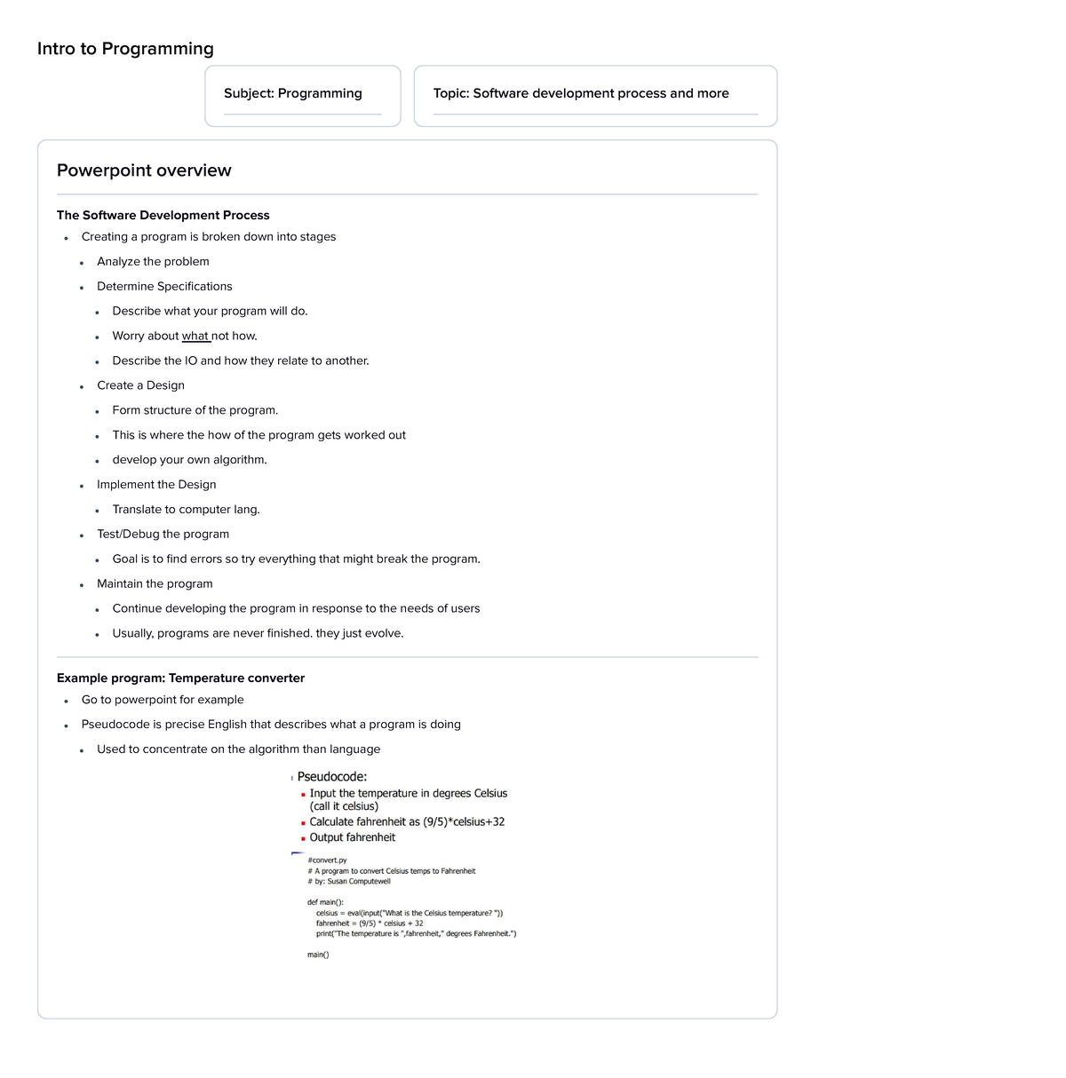 Chapter 2 Of Writing Simple Programs Software Development Intro To