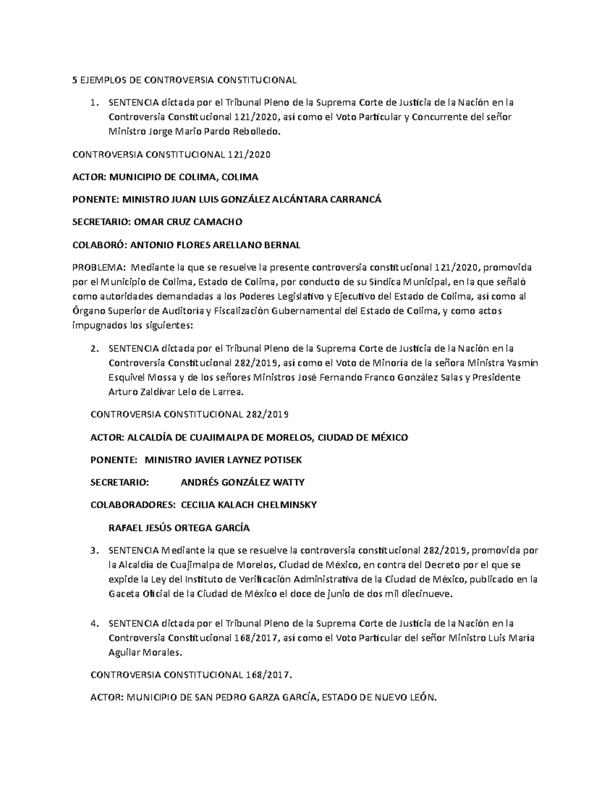 5 Ejemplos de Controversia Constitucional - 5 EJEMPLOS DE CONTROVERSIA ...