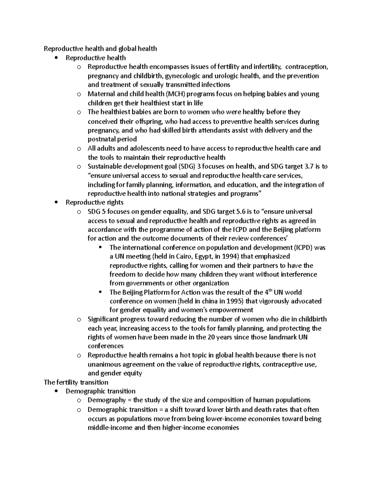 Ch 11 - reproductive health - Reproductive health and global health ...