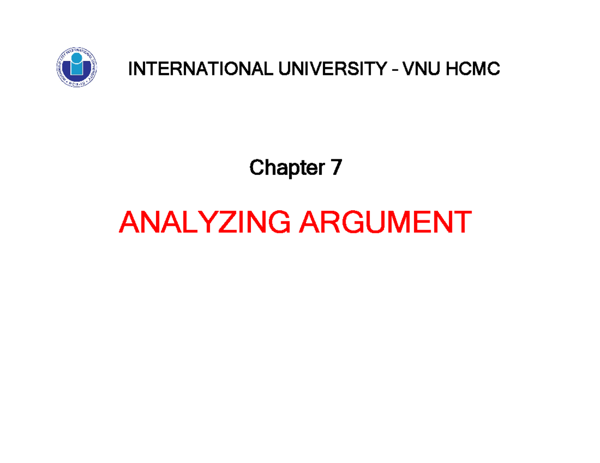 Ch7 critical thinking - ####### INTERNATIONAL UNIVERSITY – VNU HCMC ...