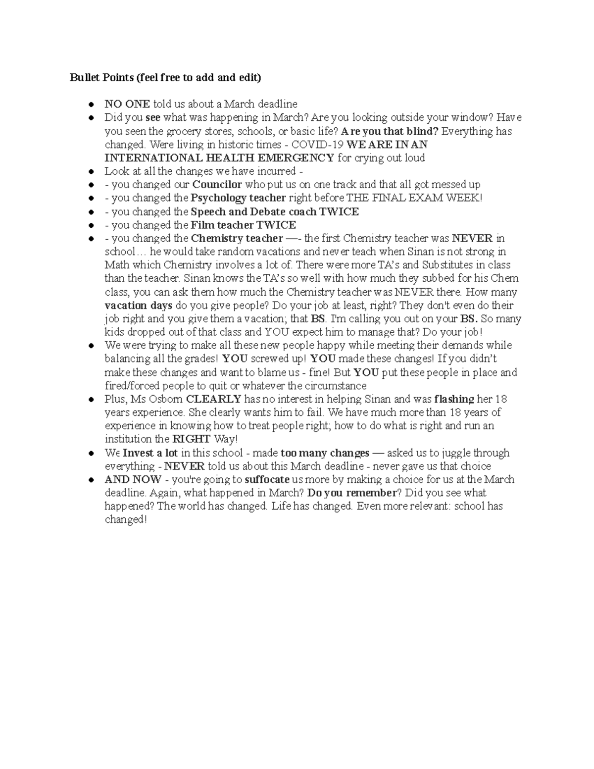 Bullet Points - These notes were critical to passing the exam. Make ...