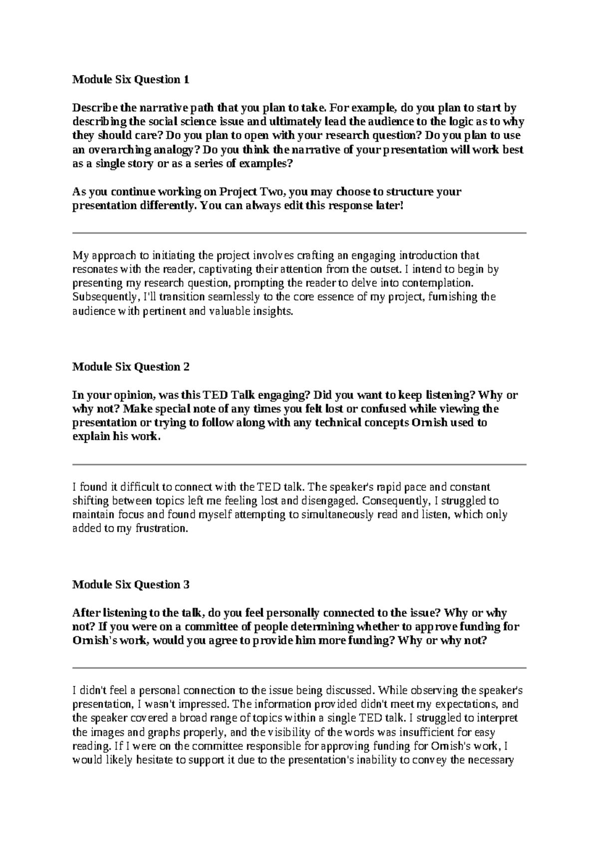 6-2 Module Six Short Responses - Module Six Question 1 Describe the ...