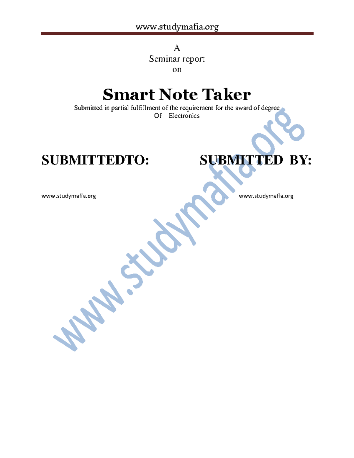 ECE Smart Note Taker Report - A Seminar report on Smart Note Taker ...