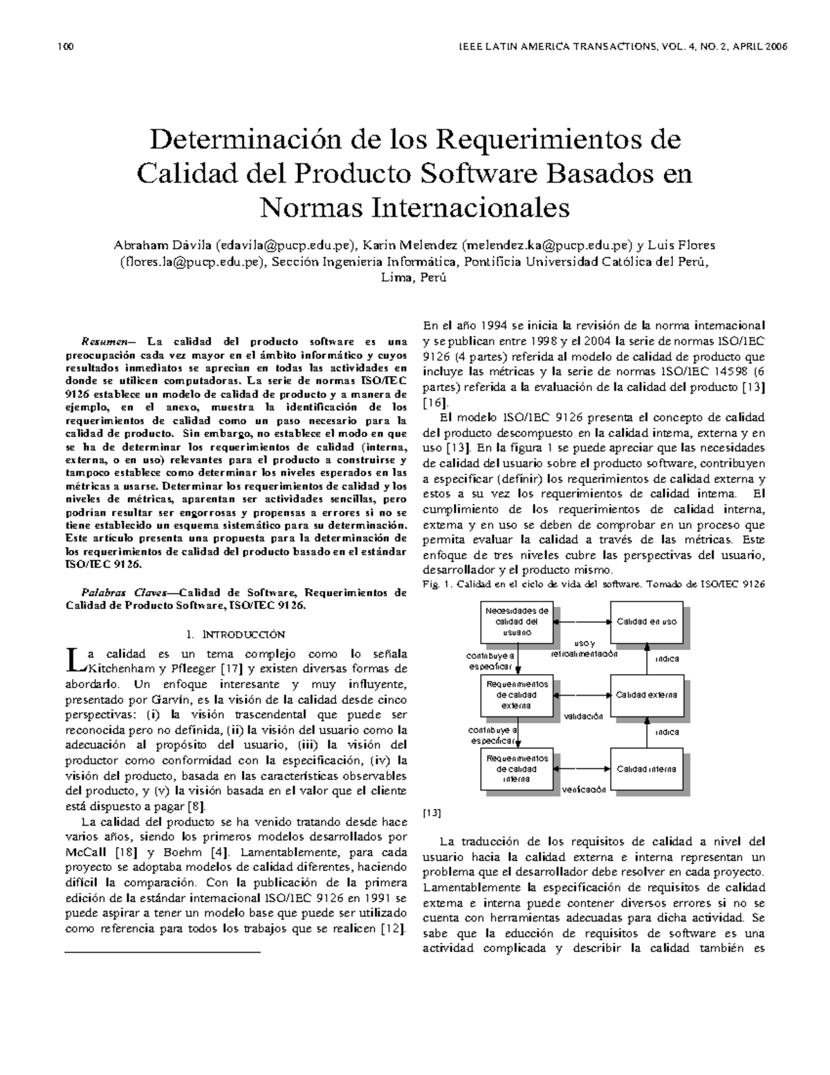 Determinación de los Requerimientos - Resumen- La calidad del producto ...