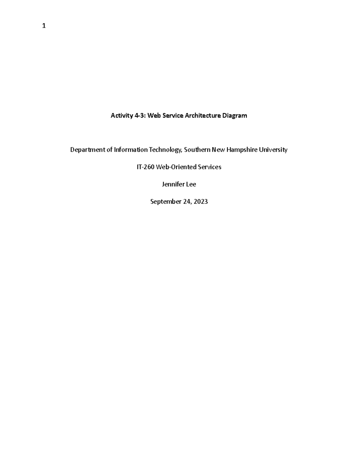 Activity 4-3 Web Service Architecture Diagram - 1 Activity 4-3: Web ...