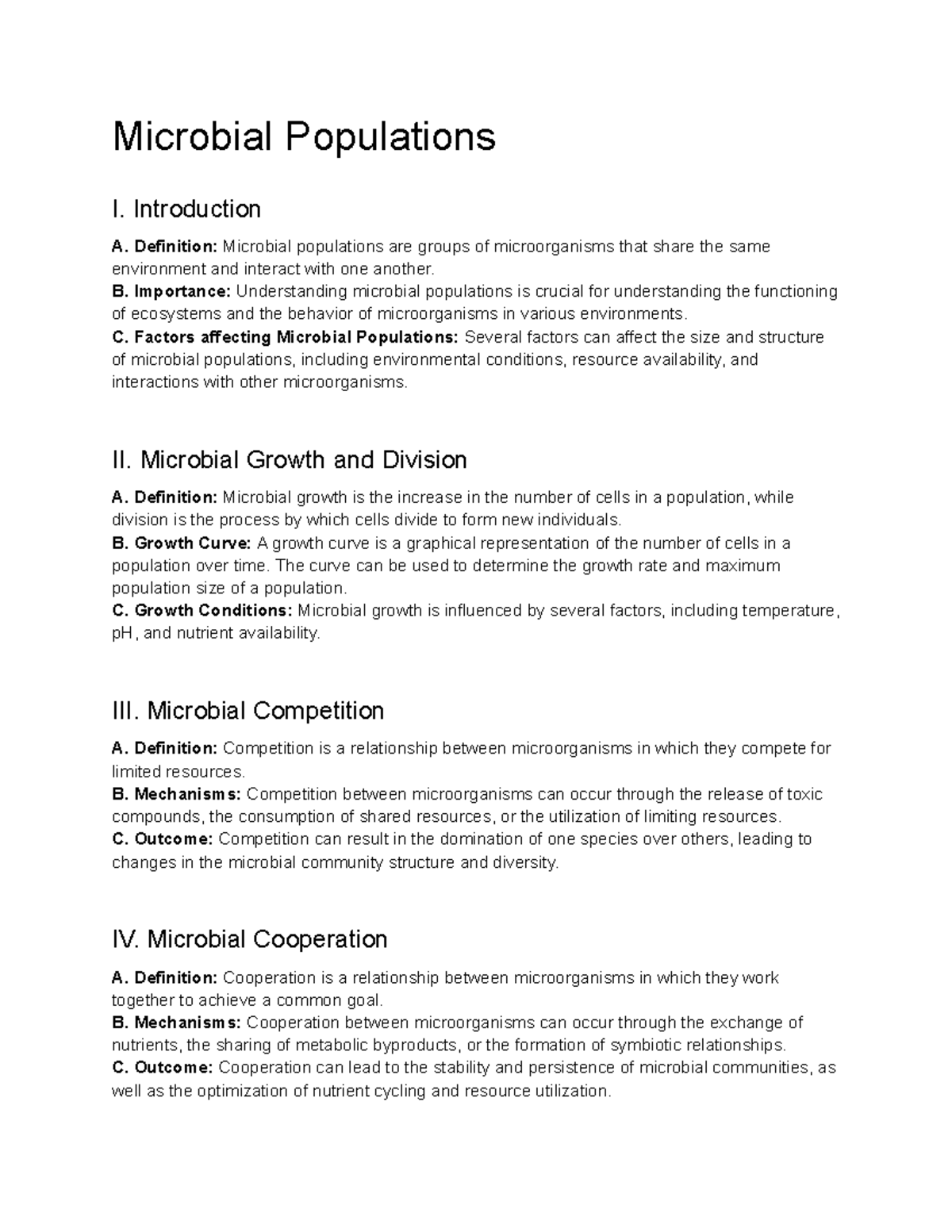 Microbiology (BIO-2010 ) Lecture 29 - Microbial Populations - Microbial ...