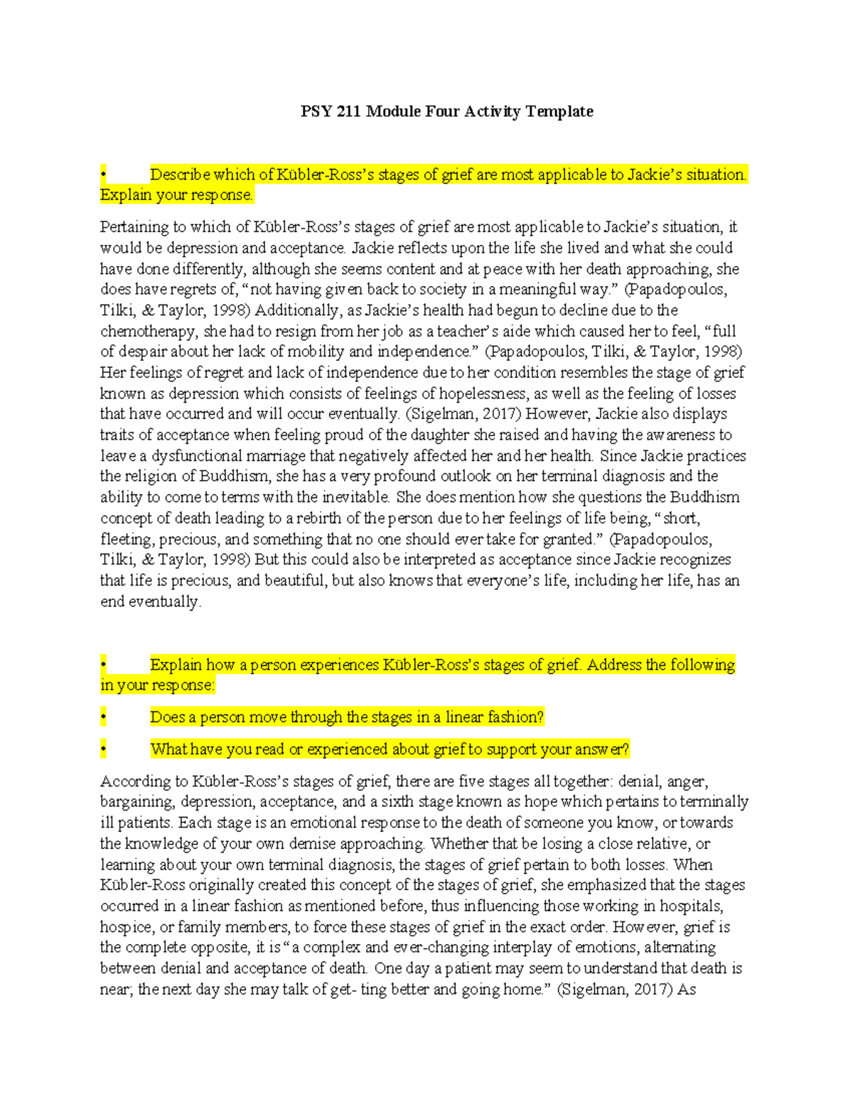 4-2+Activity+Psych - activity - PSY 211 Module Four Activity Template ...