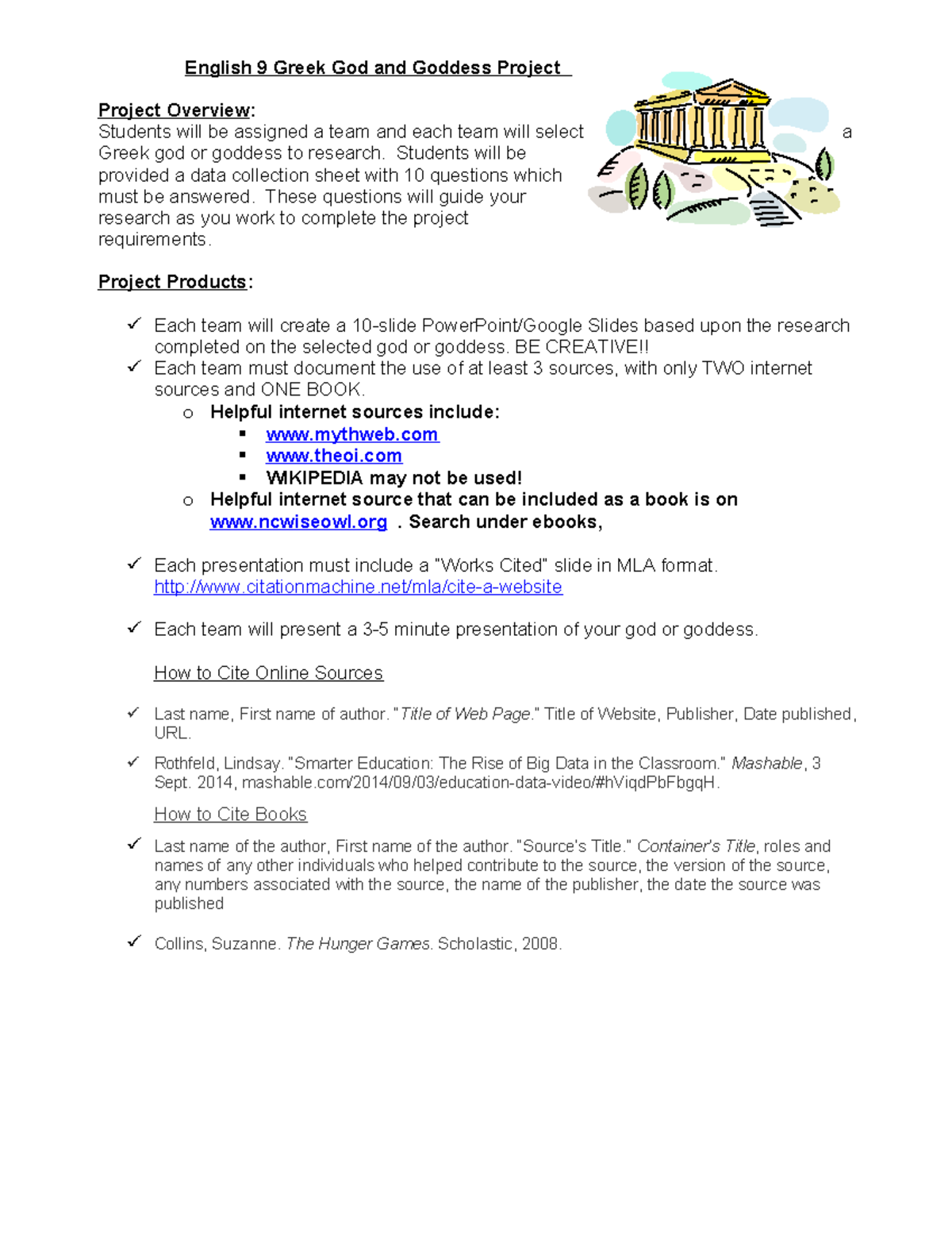 Greek God and Goddess Project-English 9 - English 9 Greek God and ...