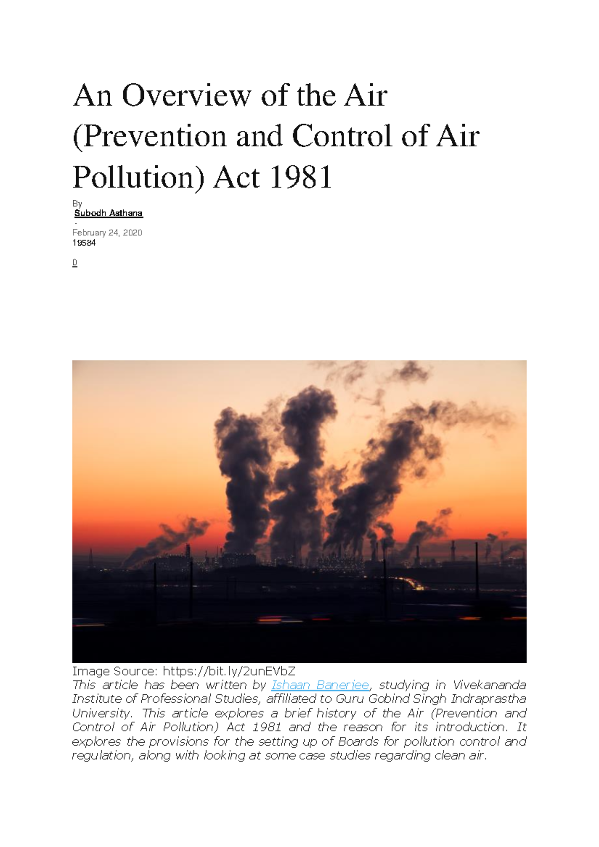 Air - air pevention act - An Overview of the Air (Prevention and ...