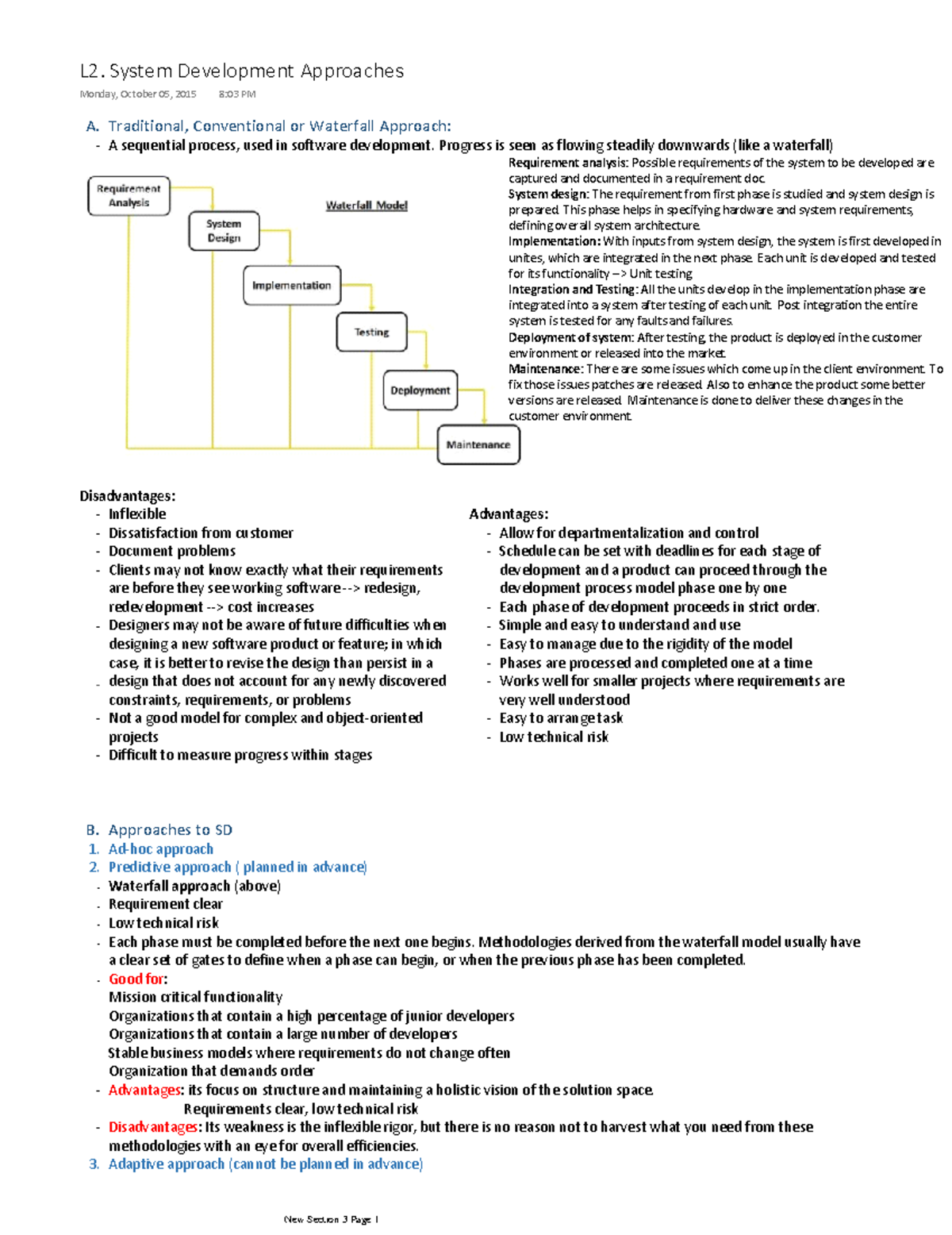 System Development - Summary - lecture 1 - 5 - Warning: TT: undefined function: 22 Warning: TT ...