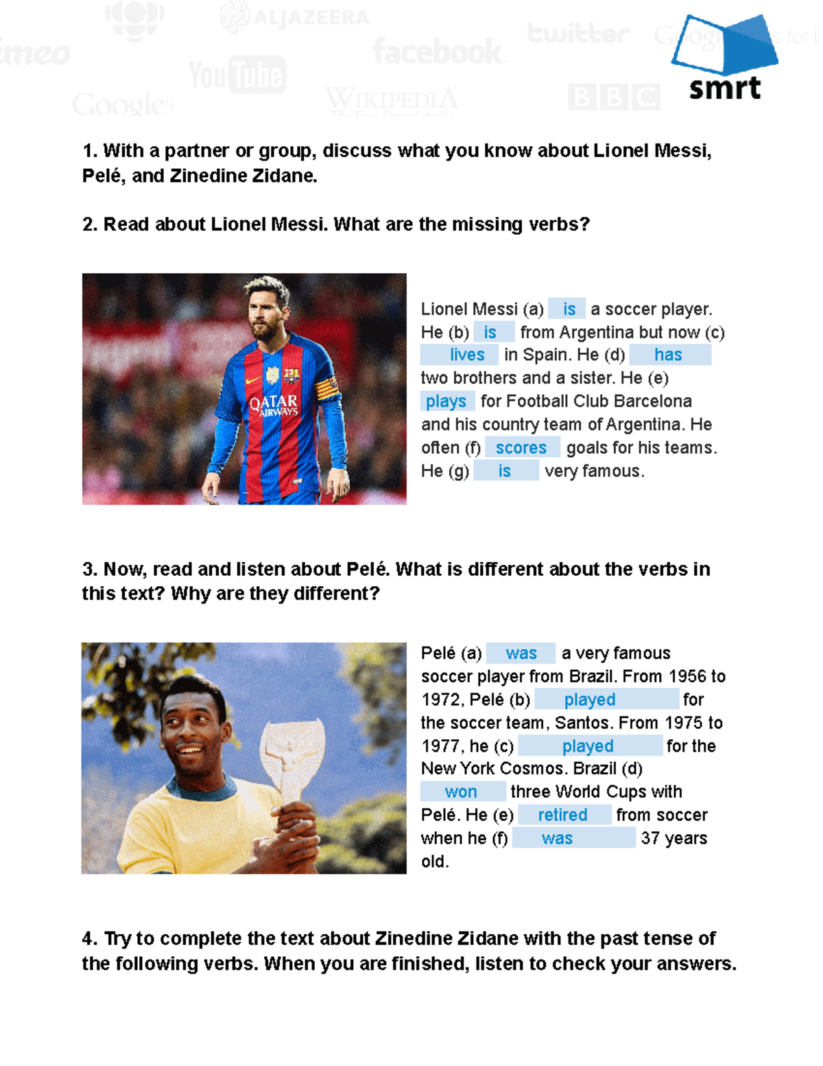 ENGL110 Reading 9-1 Three Soccer Players - 1. With a partner or group ...