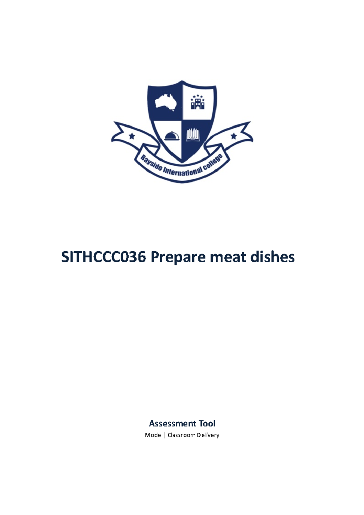 Assess Tool Sithccc 036 Prepare meat dishes V1 - SITHCCC036 Prepare ...