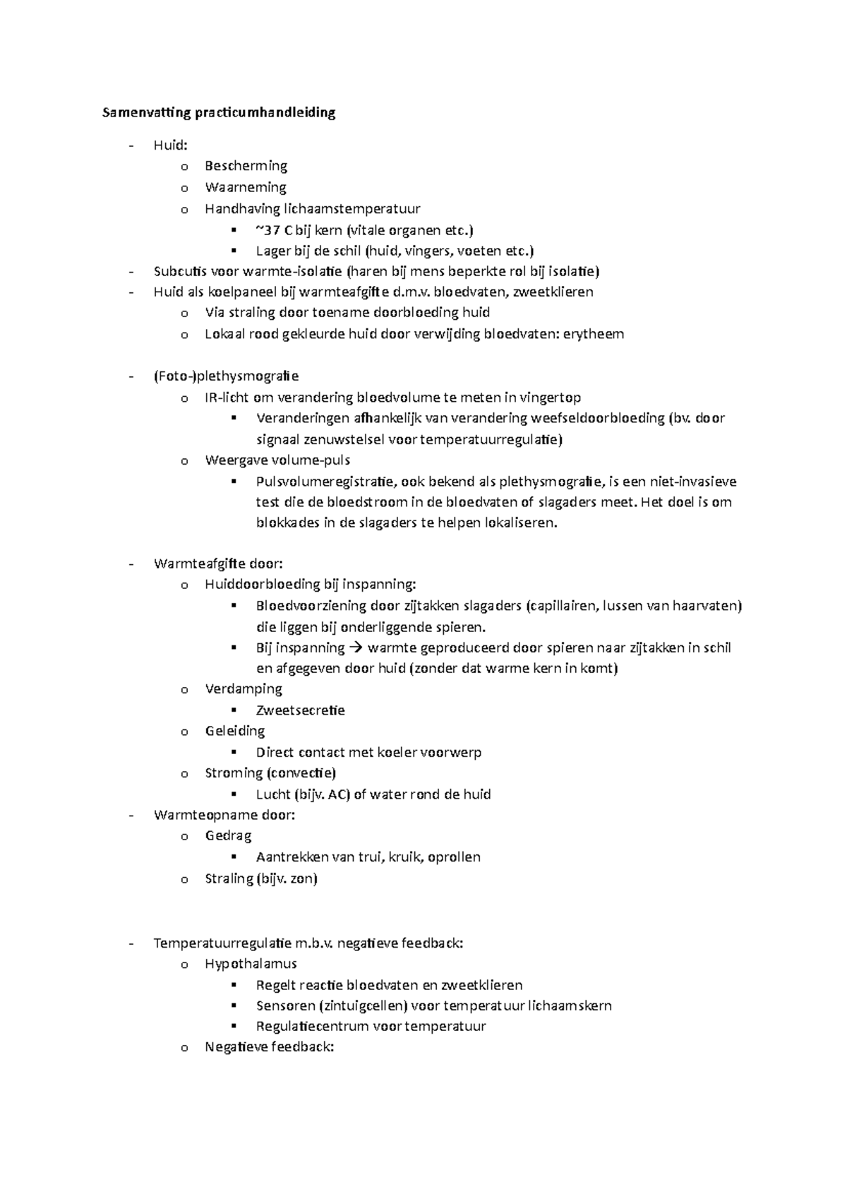 PR Notes - Huid en huidreacties - Huid en huidreacties - Huid en afweer ...