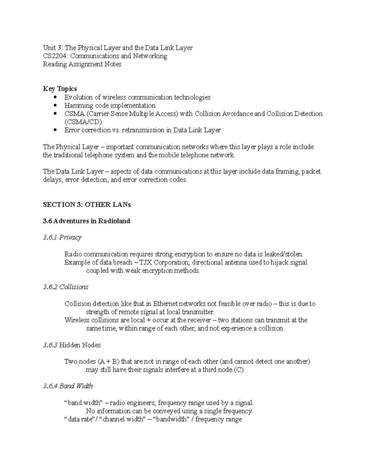 UNIT 3: Reading Notes - Section 3.6 (Adventures in Radioland) - Unit 3 ...