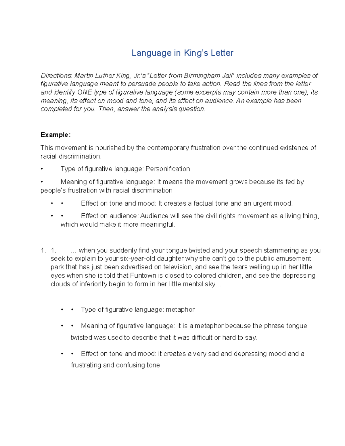 Assignemnt 2.02 - Assignment - Language in King’s Letter Directions ...