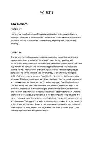 MC ELT 1 Syllabus - COURSE INFORMATION COURSE NAME: PRINCIPLES AND ...