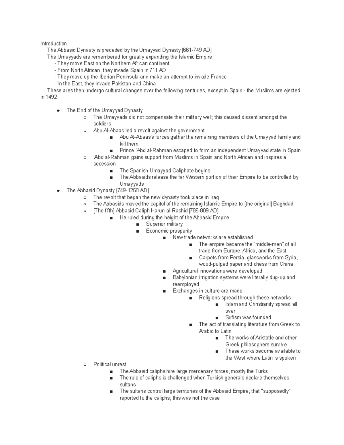 Abbasid Caliphate - Studocu