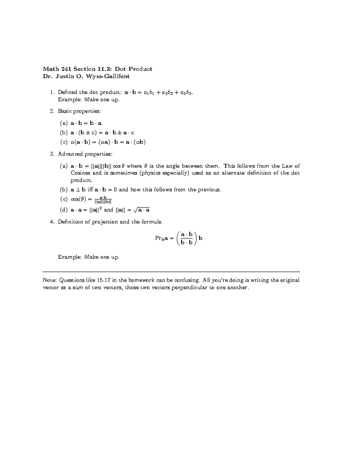 Ch11-3 - Justin Chapter 11 Section 3 Notes - Math 241 Section 11: Dot ...