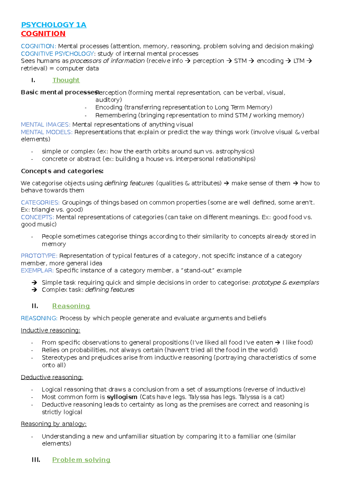 5. Language and cognition - PSYCHOLOGY 1A COGNITION COGNITION: Mental ...