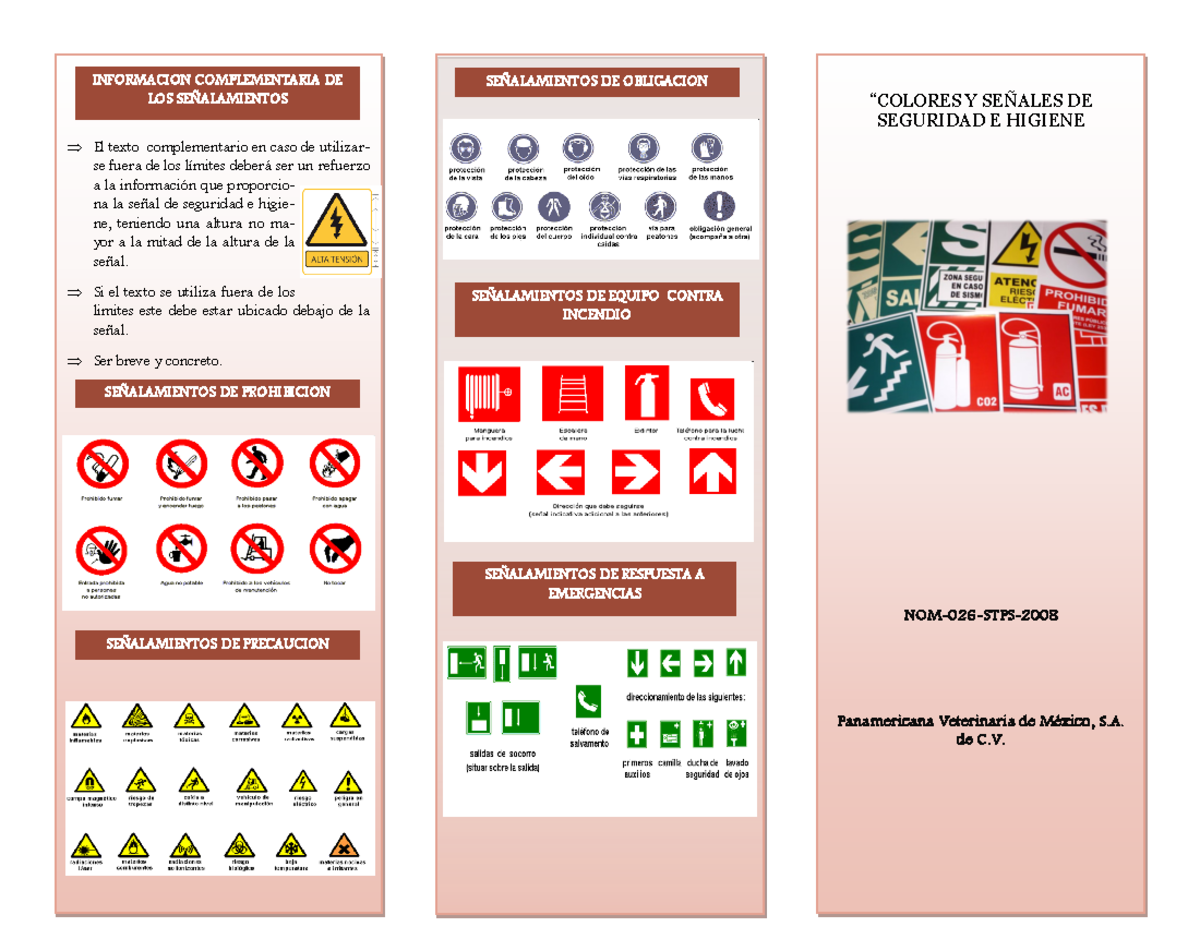 TRIPTICO COLORES Y SEÑALES NOM 026 STPS 2008 - “COLORES Y SEÑALES DE ...