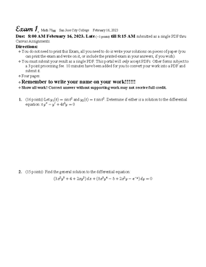 MATH 133A Assignment 1 - MATH 133A, Fall 2015, Assignment 1 Due date: Tuesday, September 1 (in ...