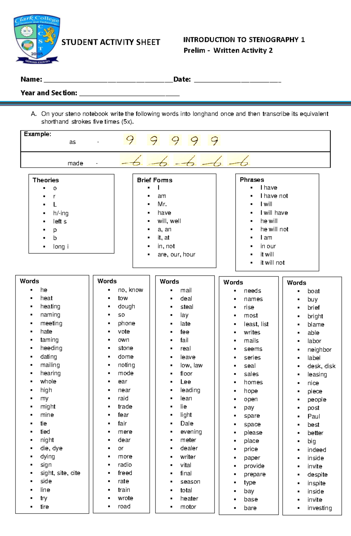 S1 Prelim-OL-2 - lesson in prelimm - STUDENT ACTIVITY SHEET 1 Prelim ...