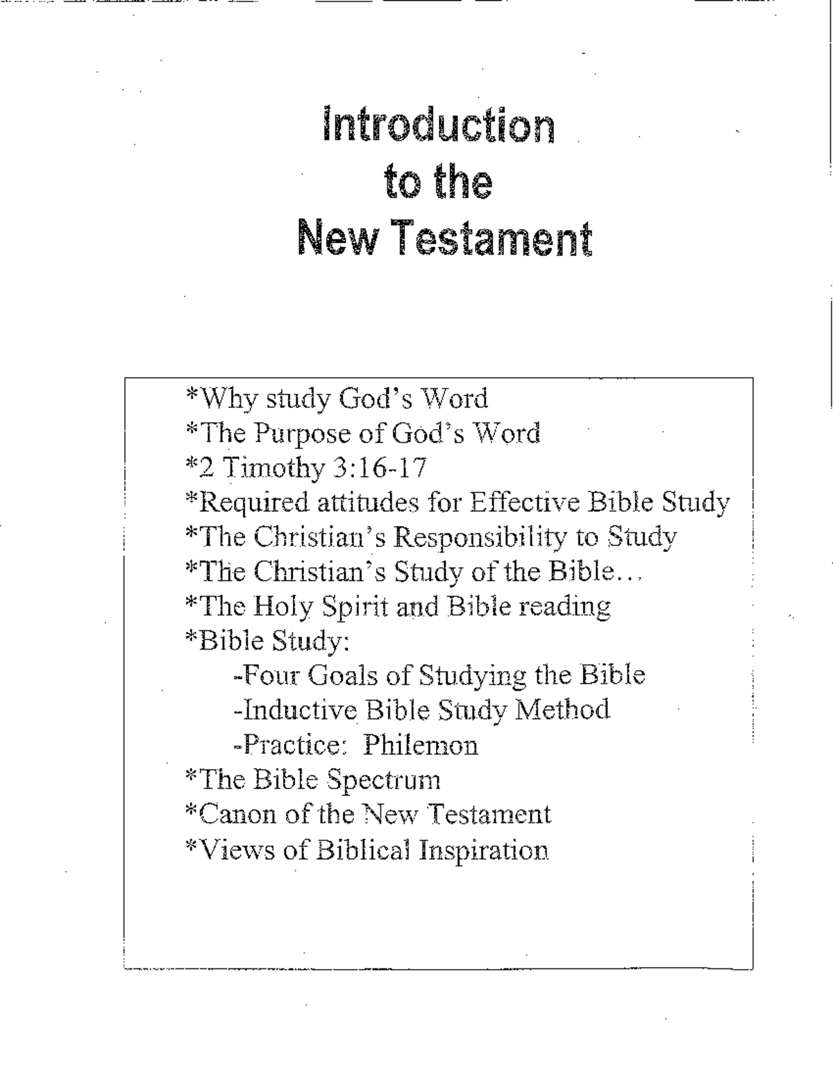 Intro to New Testament Notes - BIL 102 - Studocu