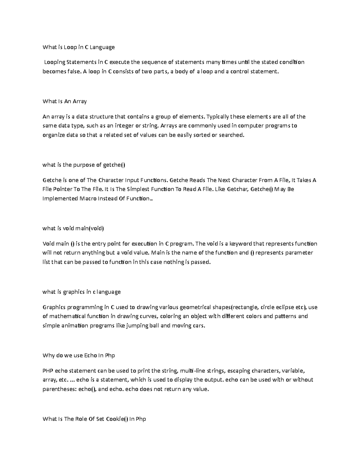 Definition of loop - I am a student and want a file to read for ...