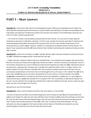 Module 4 Assignment - Homework - ACCT 6619: Accounting Foundations ...