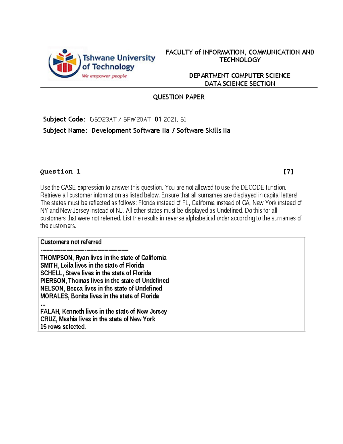 T ODAY'S Focus - Summary Dip Computer Science - FACULTY of INFORMATION, COMMUNICATION AND ...