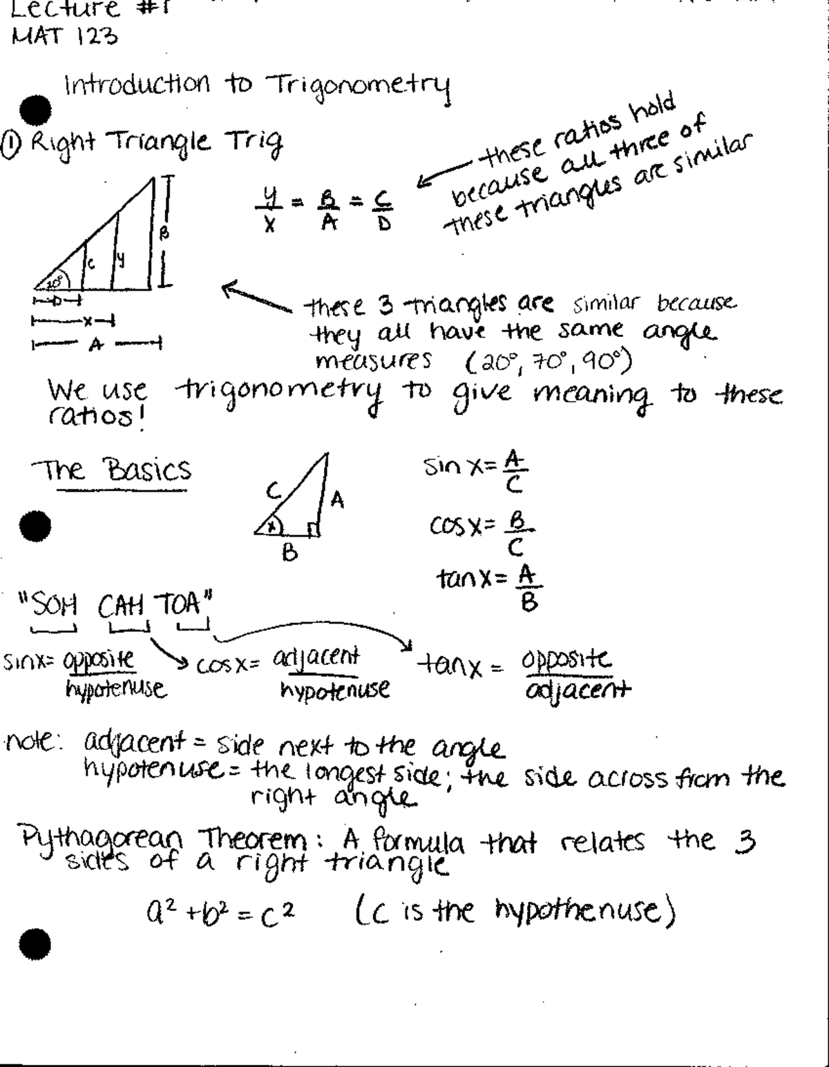 2015 0824 MAT123 L01 notes - MAT 123 - StuDocu