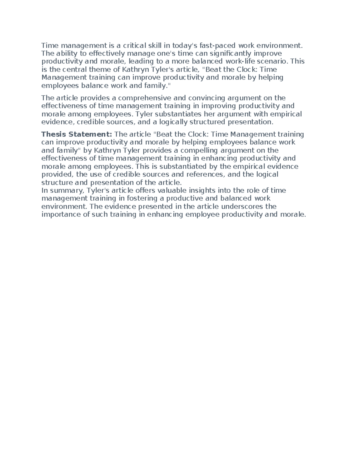 ENG 130 4.2 Introduction - Time management is a critical skill in today ...