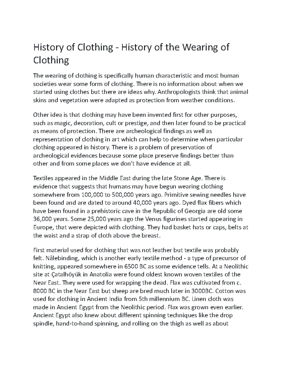 History of Clothing - History of the Wearing of Clothing - Television ...