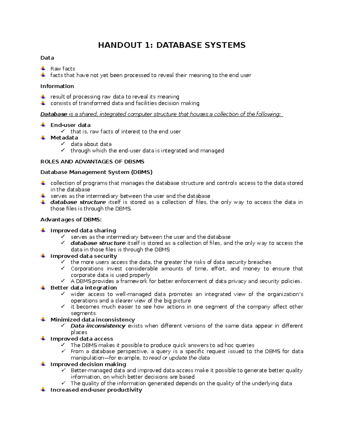 Prelim Reviewer - this is activity that given - HANDOUT 1: DATABASE ...