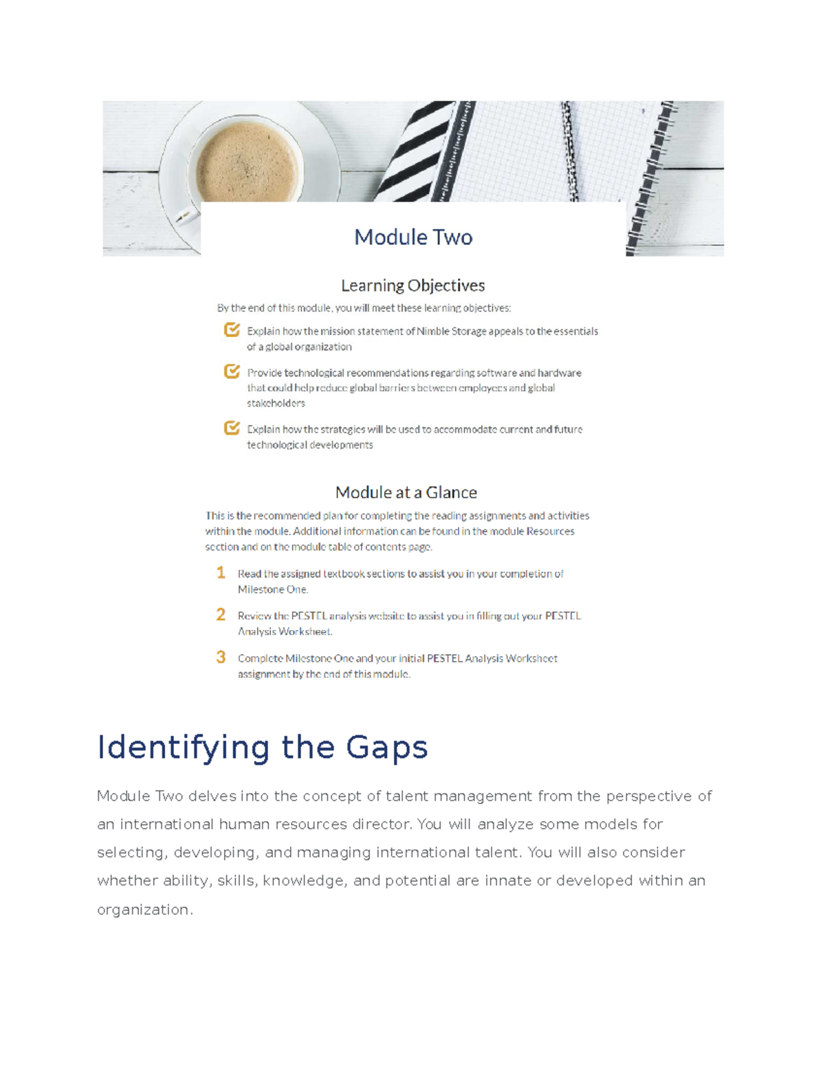 Module 2 overview - Identifying the Gaps Module Two delves into the ...