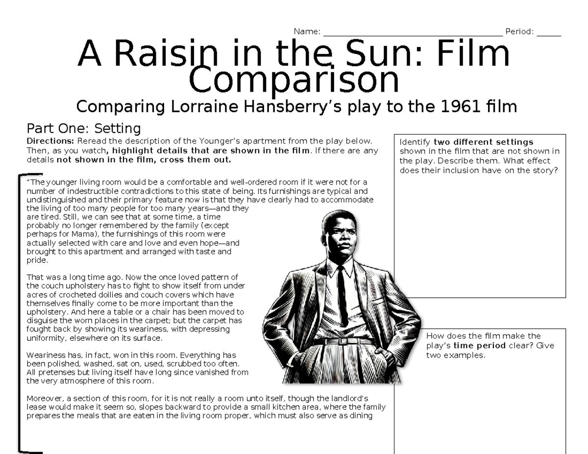 1961 Film Comparison - english - A Raisin in the Sun: Film Comparison ...