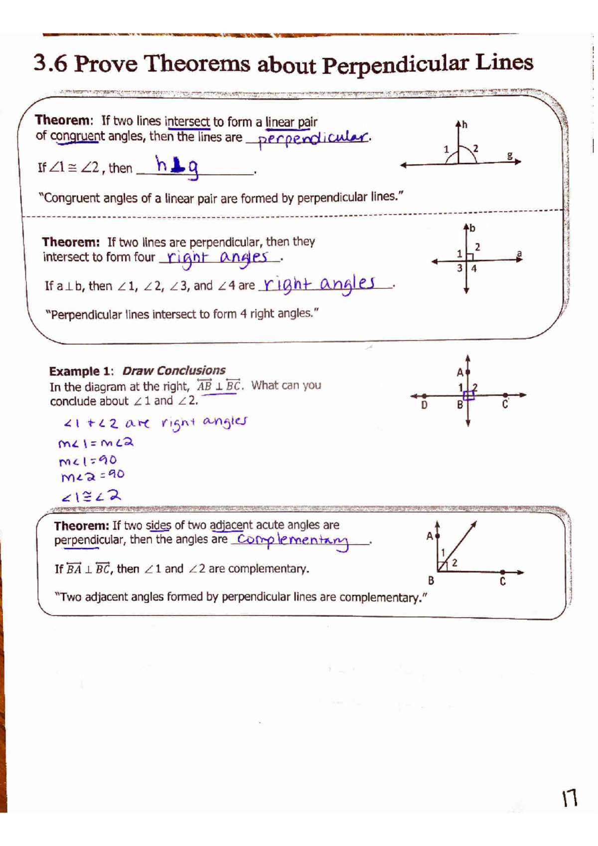 3.6 Notes Filled OUT - I just want info - 3 Prove Theorems about ...