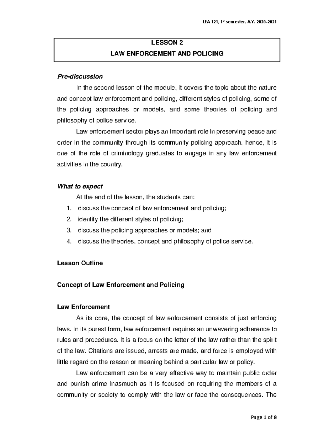 Lesson-2-Law-Enforcement-and-Policing Theories, Concept and Philosophy ...